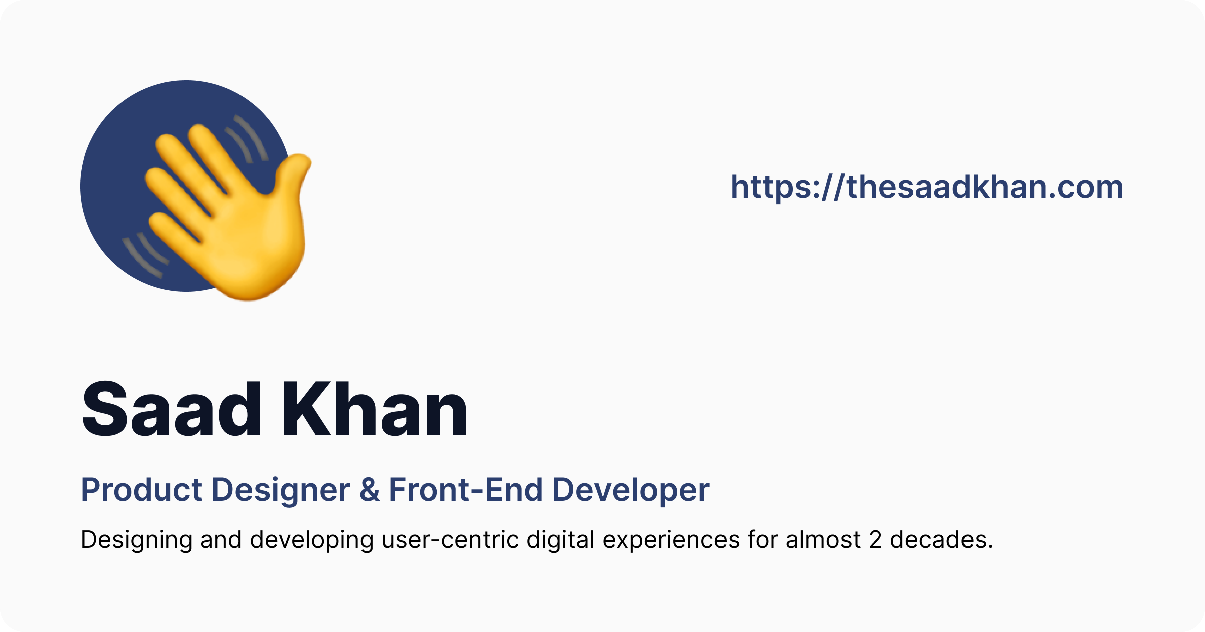 Saad Khan - Product Designer | Front-End Developer